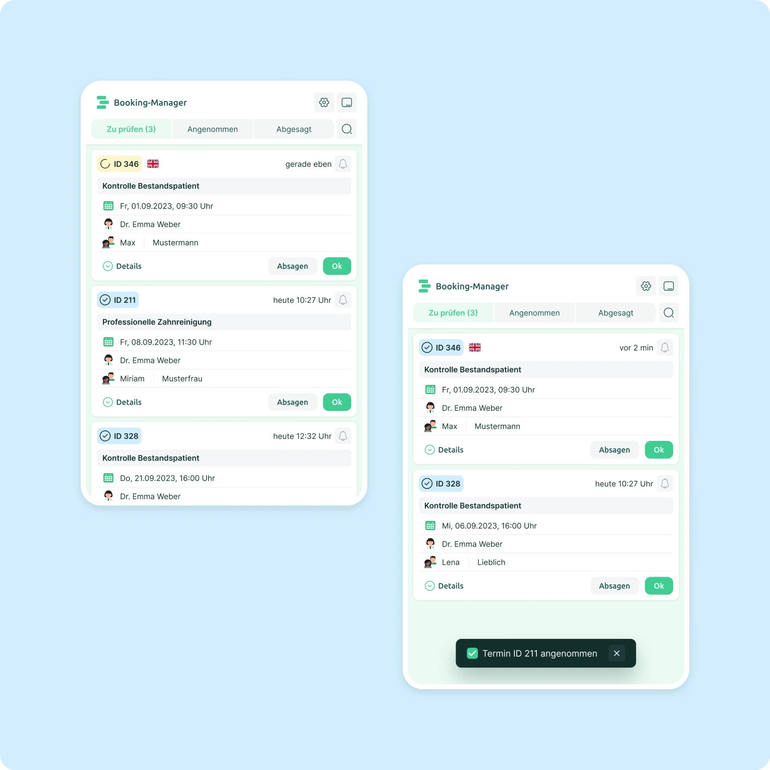 Booking-Manager - Volle Kontrolle über neue Online-Buchungen