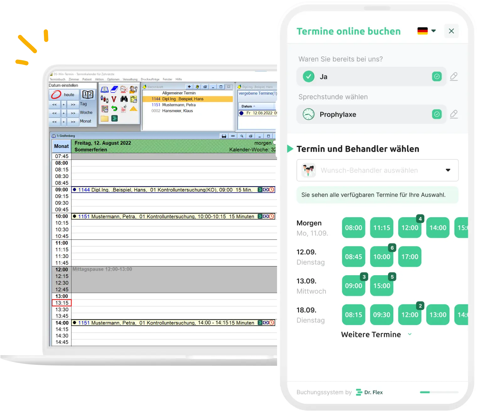 Dampsoft und Dr. Flex Online-Terminvergabe Kooperation - Ergänzung zum ...